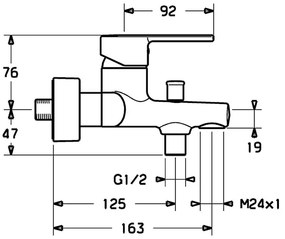 Hansa Vanová nástěnná baterie HANSARONDA 3742173