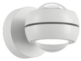Lodes Nautilus mini, bílé svítidlo se 2 reflektory, 2x6W LED 2700K stmívatelné, prům. 8,5cm