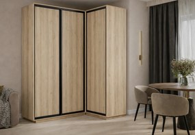 Šatní skříň rohová LEVANTO 180x120 dub sonoma