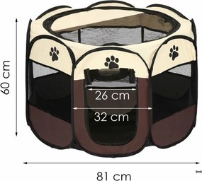 Přepravka pro psa / kočku 81 cm, béžovo-hnědá SPRINGOS PA1028