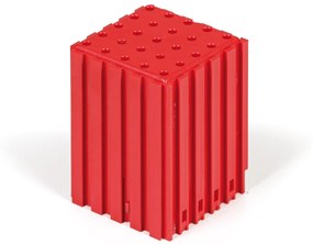 Plastový box na nářadí s válcovou stopkou D14, modul 5x5, 4 dutiny, červená