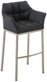 Barová židle Damas E4 ~ látka, nerezový rám - Tmavě šedá