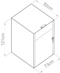 PENTA Přístřešek na odpadkové koše/popelnice G21 73x121x82 cm, antracitový plechový