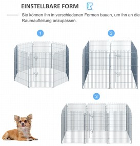 PawHut volný výběh pro štěňata 8dílný výběh a ohrádka pro štěňata, 63x76 cm, bezpečný a stabilní| Aosom