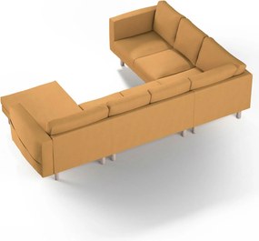 Potah na pohovku IKEA Norsborg rohová, 5-místná se šezlongem barva žlutá látka pletený vzor