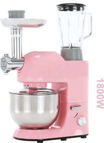 TEMPO-KONDELA KANTE, kuchyňský robot, 1800 W, 5 l, růžová / chrom