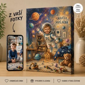 Foto obraz na plátno do dětského pokoje – Svět snů a vesmír Rozměry obrazu: 20 x 30 cm