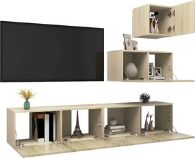 4dílný set TV skříněk dub sonoma kompozitní dřevo 3079050