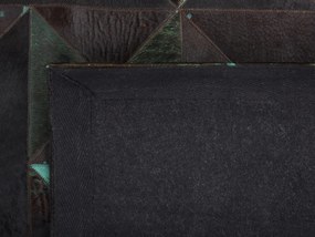 Koberec kožený hnědý/tyrkysový 140 x 200 cm ATALAN Beliani