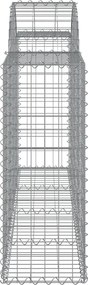 Klenuté gabionové koše 3 ks 200x30x80/100 cm pozinkované železo 3146090
