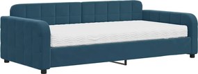 Válenda s matrací modrá 100 x 200 cm samet 3196911