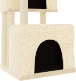 Škrabadlo pro kočky se sisalovými sloupky krémové 122 cm 172052