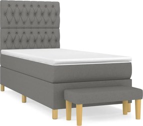 Box spring postel s matrací tmavě šedá 90x190 cm textil 3137358