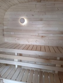NIKIDO Venkovní zaoblená sauna na dřevo nebo elektřinu LUXO 240x220 pro 4-6 osob