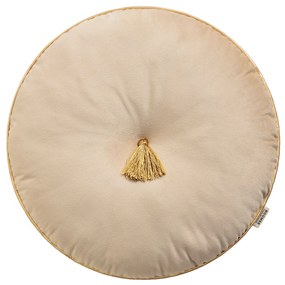 Room99 Dekorační polštář Kulatý s třásní Allure 45 cm Velvet Barva: Granátová