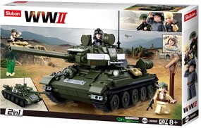 Sluban WWII M38-B0689 Sovětský tank T-34/85 2v1