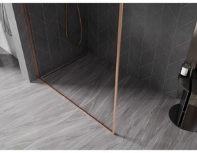 Mexen, Mexen Kioto-XF L sprchová stěna s rámem 90 x 202 cm, průhledná 10 mm, broušená měď - 800-090-174-65-00-XF