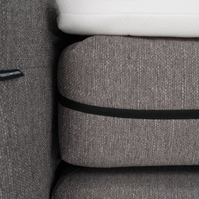Elektrická polohovací postel, boxspring, šedá, 160x200, MURKO NEW