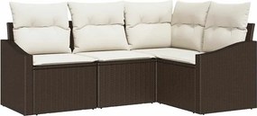 Set pohovek 4 ks Hnědá polyratan 3346698