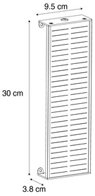 Venkovní nástěnné svítidlo černé 30 cm včetně LED 4-stupňové stmívání se solárním panelem - Serena