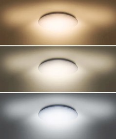 SOLIGHT LED stropní světlo Plain, 3CCT, 36W, 2520lm, 3000K, 4000K, 6000K, kulaté, 45cm