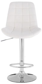 LuxuryForm Barová židle PARIS na stříbrném talíři - bílá