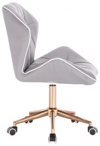 LuxuryForm Židle MILANO MAX na zlaté podstavě s kolečky - šedá