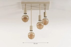 Stropní béžové svítidlo do kuchyně Flexform Quadro Bulb Accapulco Sand
