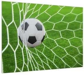 Obraz fotbalového míče v síti (70x50 cm)