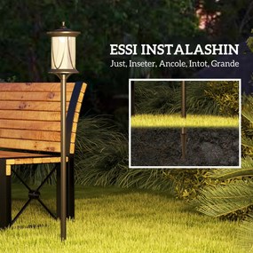 Solární pouliční lampa LED Outsunny, IP44, ABS, 17W x 17D x 127H cm, se studeným bílým světlem LED, světelný senzor, vodotěsná, pro venkovní použití,…