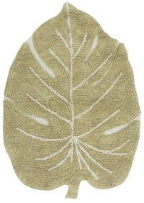 Khaki pratelný ručně tkaný bavlněný dětský koberec 75x100 cm Mini Monstera Olive – Lorena Canals