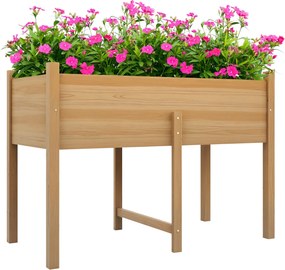 Outsunny Vyvýšený městský zahradní dřevěný pěstební stůl 115x55x80 cm s netkanou textilií pro pěstování rostlin, květin a zeleniny | Aosom