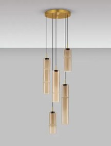 Designový lustr Sano 5 Zlatá