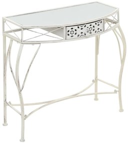 Odkládací stolek ve francouzském stylu kovový 82x39x76 cm bílý 245935