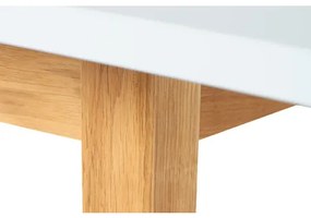 Rozkladací jídelní stůl FRISK 140 cm - bílá/dub