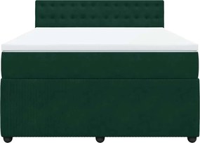 Box spring postel s matrací tmavě zelená 160x200 cm samet 3287797