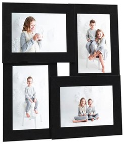 Kolážový fotorámeček na 4 obrázky (10 x 15 cm) černý MDF 332774