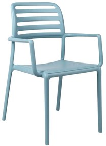OnaDnes -20% Nardi Světle modrá plastová zahradní židle Costa s područkami