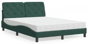 Postel s matrací tmavě zelená 120 x 200 cm samet 3208649