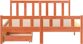 Postel bez matrace voskově hnědá 150 x 200 cm masivní borovice 3301591