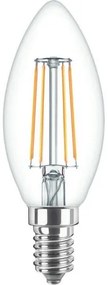 LED žárovka E14 Philips Classic Filament B35 4,3W (40W) teplá bílá (2700K), svíčka