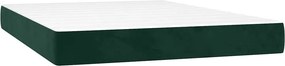 Box spring postel s matrací tmavě zelená 140x190 cm samet 3141482