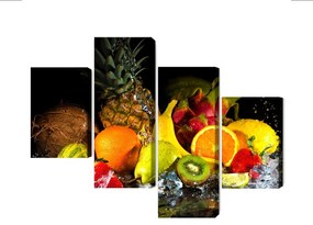 Vícedílný obraz Ovoce S Kapkou Vody Nedostatek Nedostatek Přírodní plátno 160x100