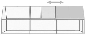 vidaXL Marketos Venkovní klec pro kuřata 2 x 6 x 2 m pozinkovaná ocel