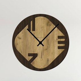 dřevo života Dřevěné hodiny na stěnu TikTak Zvolte barvu dekoru: Wenge-Dub zlatý, Zvolte velikost hodin (cm): 50x50, Barva ručiček: Černé
