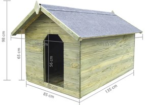 vidaXL Marketos Zahradní psí bouda s otevírací střechou impregnovaná borovice