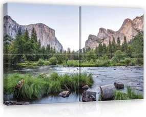 Obraz 120x80 Horská krajina řeka skály Yosemitská příroda klid
