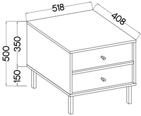 Falco Noční stolek Tomila 801/2 eukalyptus