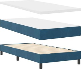 Postel s boxspringem s matrací Tmavě modrá 90 x 190 cm samet 3339078