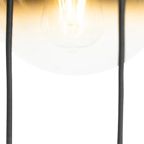 Art Deco závěsná lampa černá se zlatým sklem 7-světel - Pallon